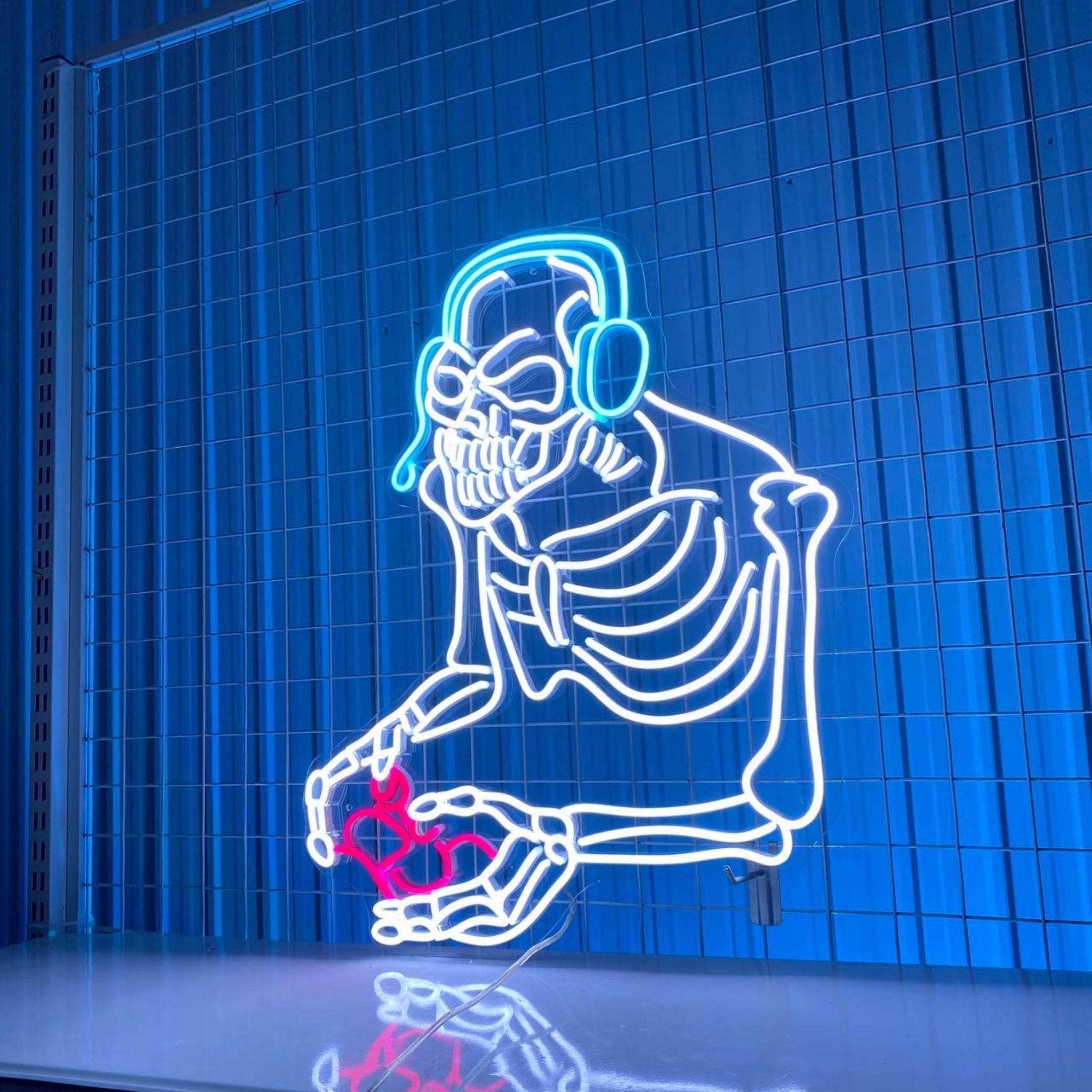 Handmadetneonsign Skull Gamer Neon Sign, Skull Gamer Wall Art Decor ...