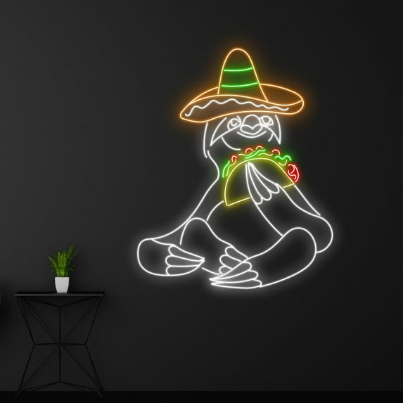 Handmadetneonsign Sloth Eating Tacos Neon Sign, Tacos Sloth Led Sign ...