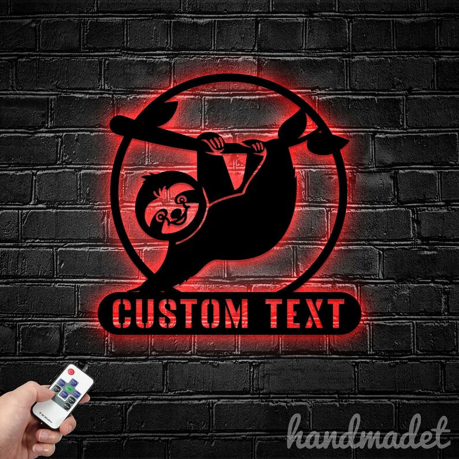 Handmadetneonsign Sloth Metal Wall Art Light, Sloth Metal Sign Wall ...