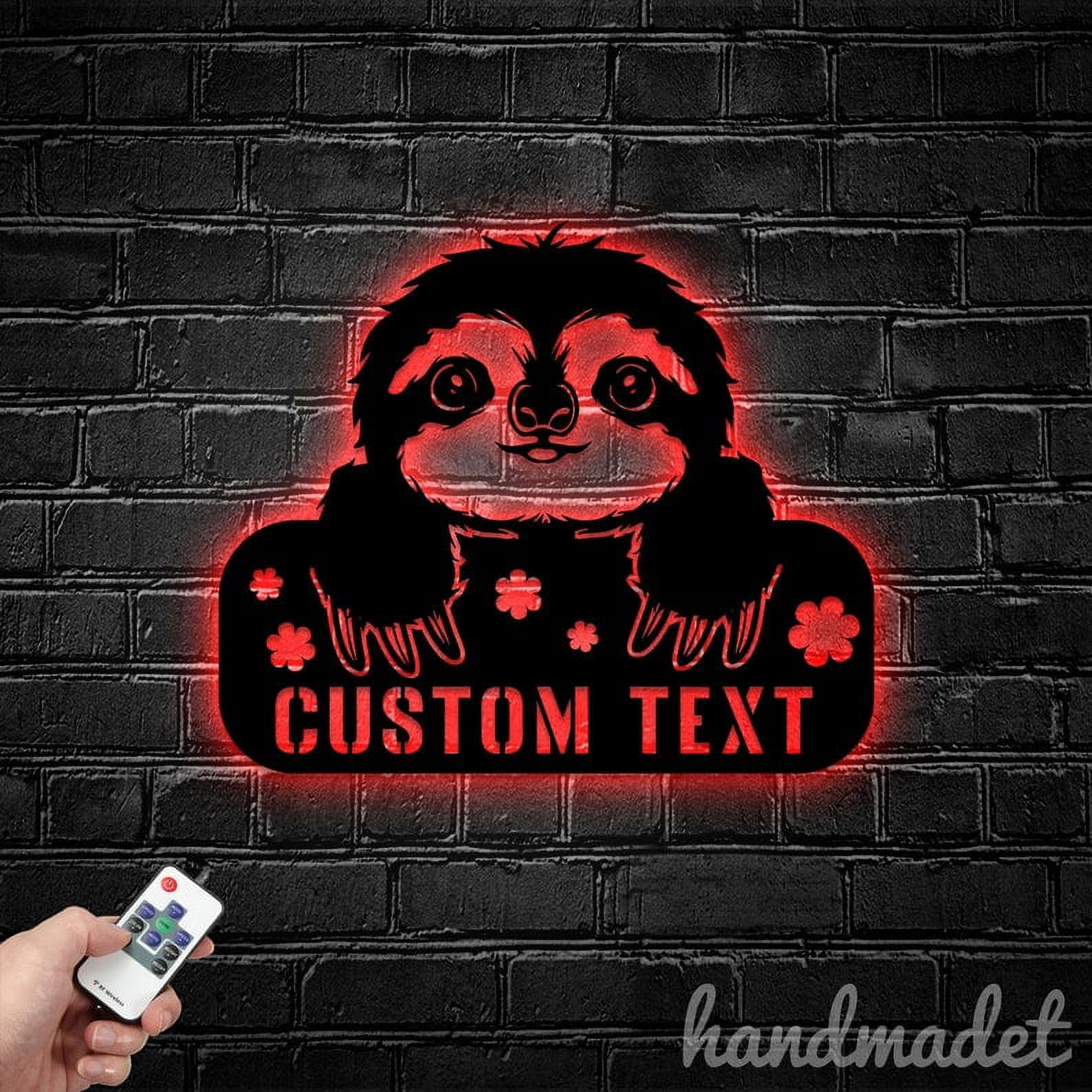 Handmadetneonsign Sloth Metal Wall Art Light, Wild Life Metal Sign Wall ...