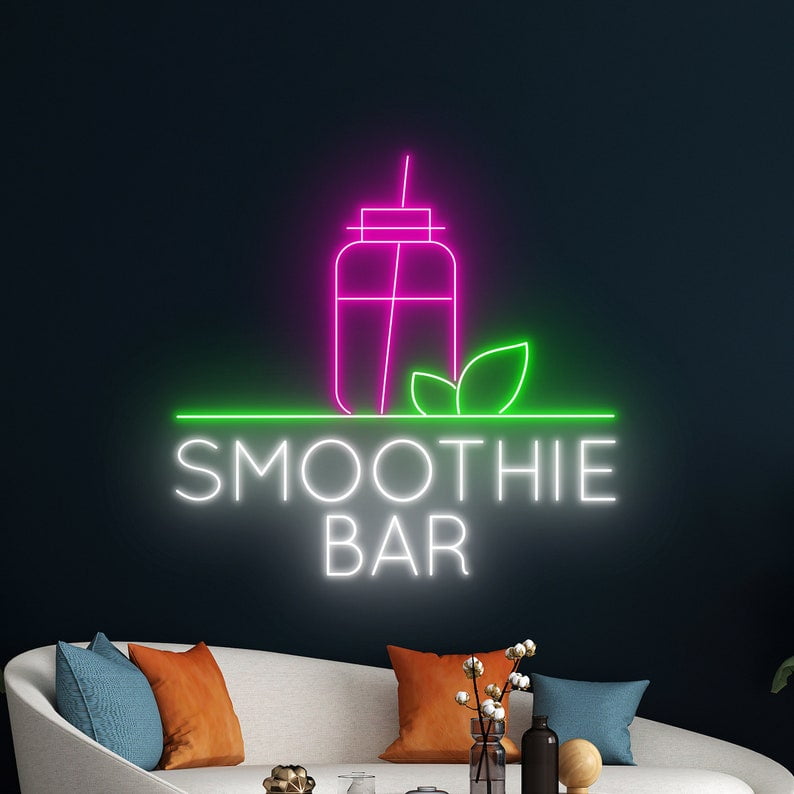 Handmadetneonsign Smoothie Bar Neon Sign, Smoothie Wall Art Decor ...