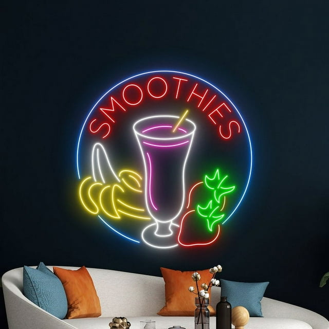 Handmadetneonsign Smoothie Fruit Neon Sign, Smoothie Strawberry Banana ...