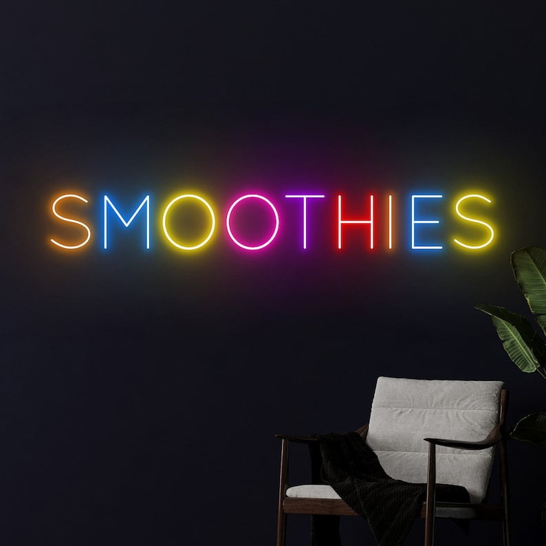 Handmadetneonsign Smoothie Neon Sign, Smoothie Fruit Wall Art Decor ...