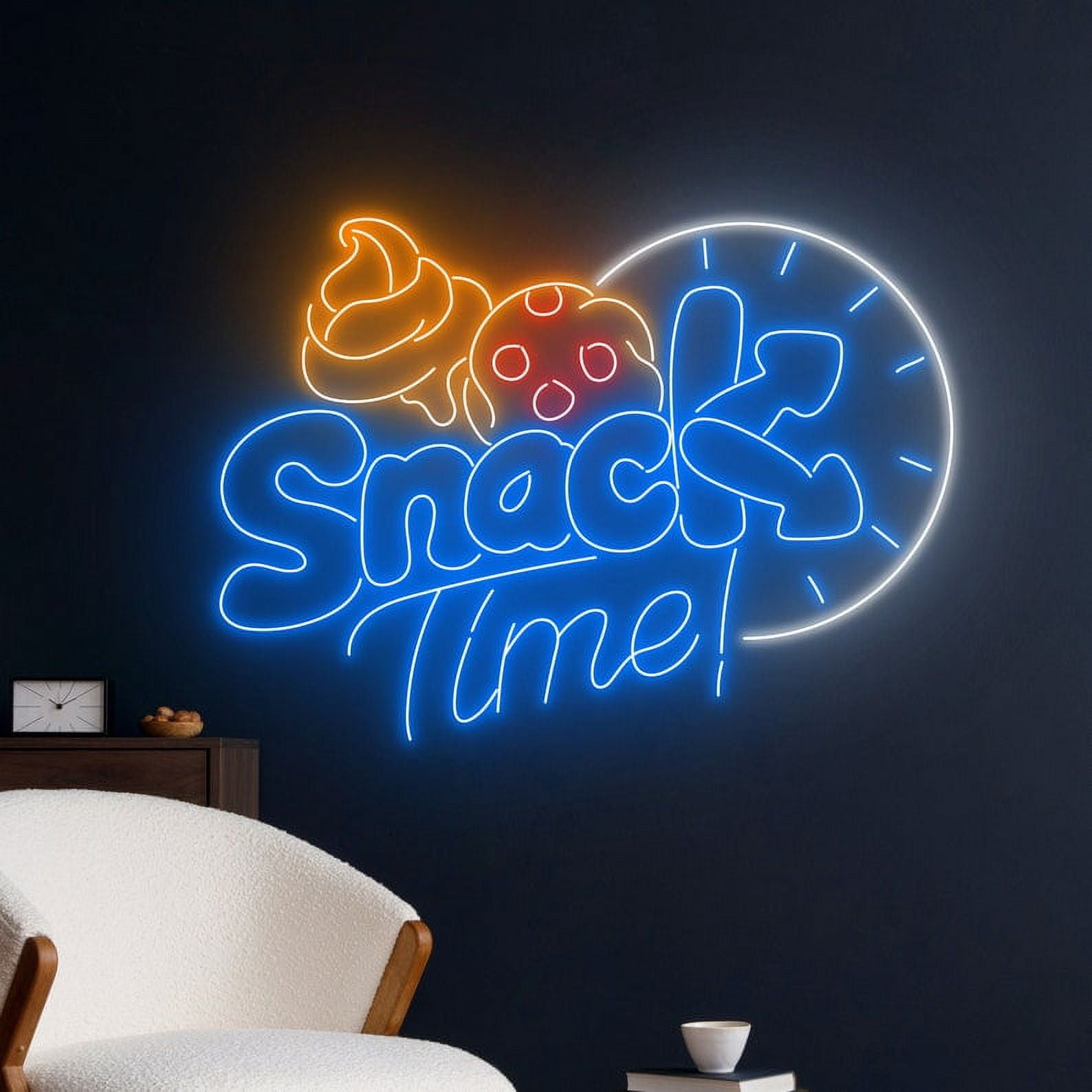 Handmadetneonsign Snack Time Neon Sign, Cookies Ice Cream Wall Decor ...
