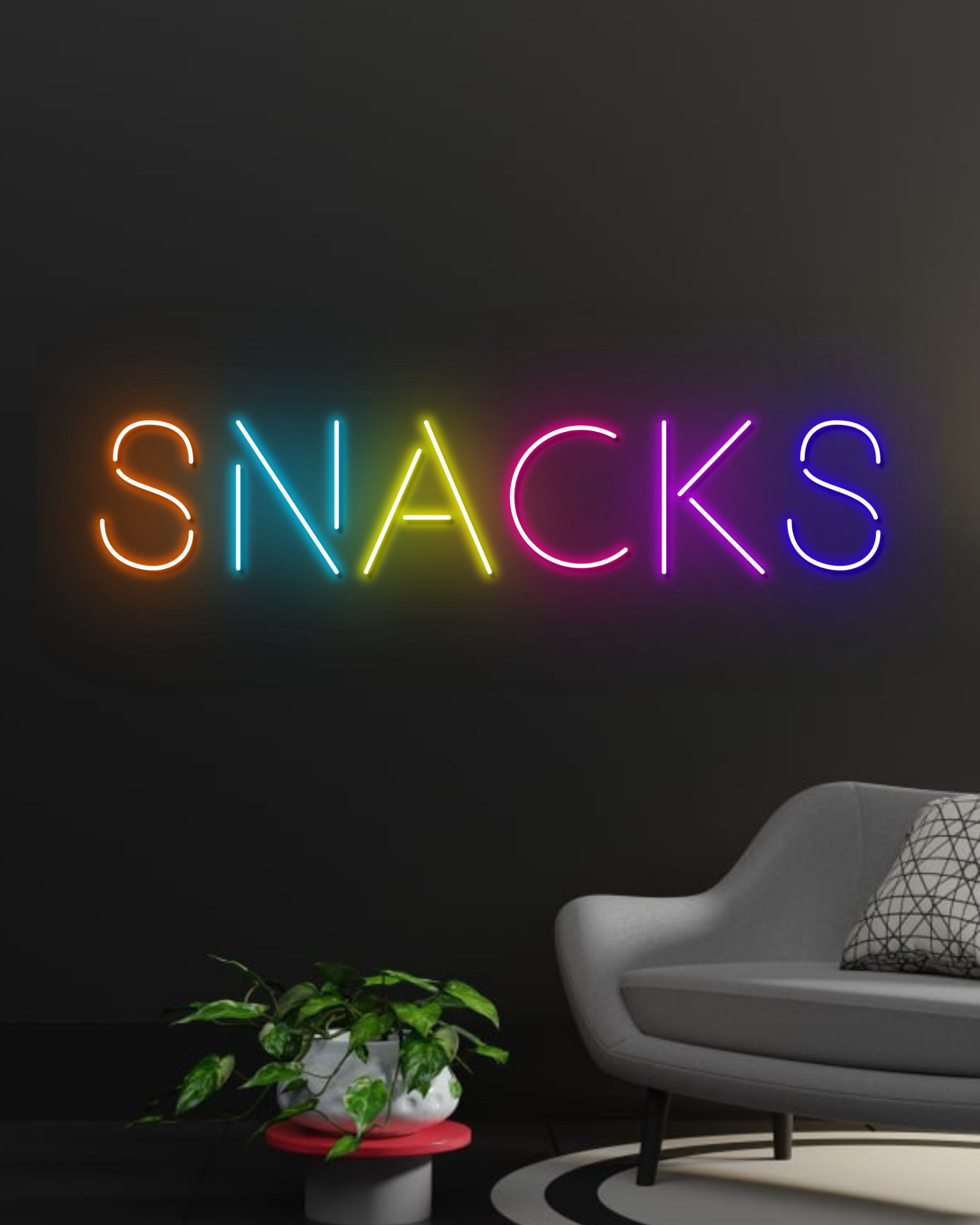 Handmadetneonsign Snacks Neon Sign, Snacks Led Signs, Snacks Wall Led ...