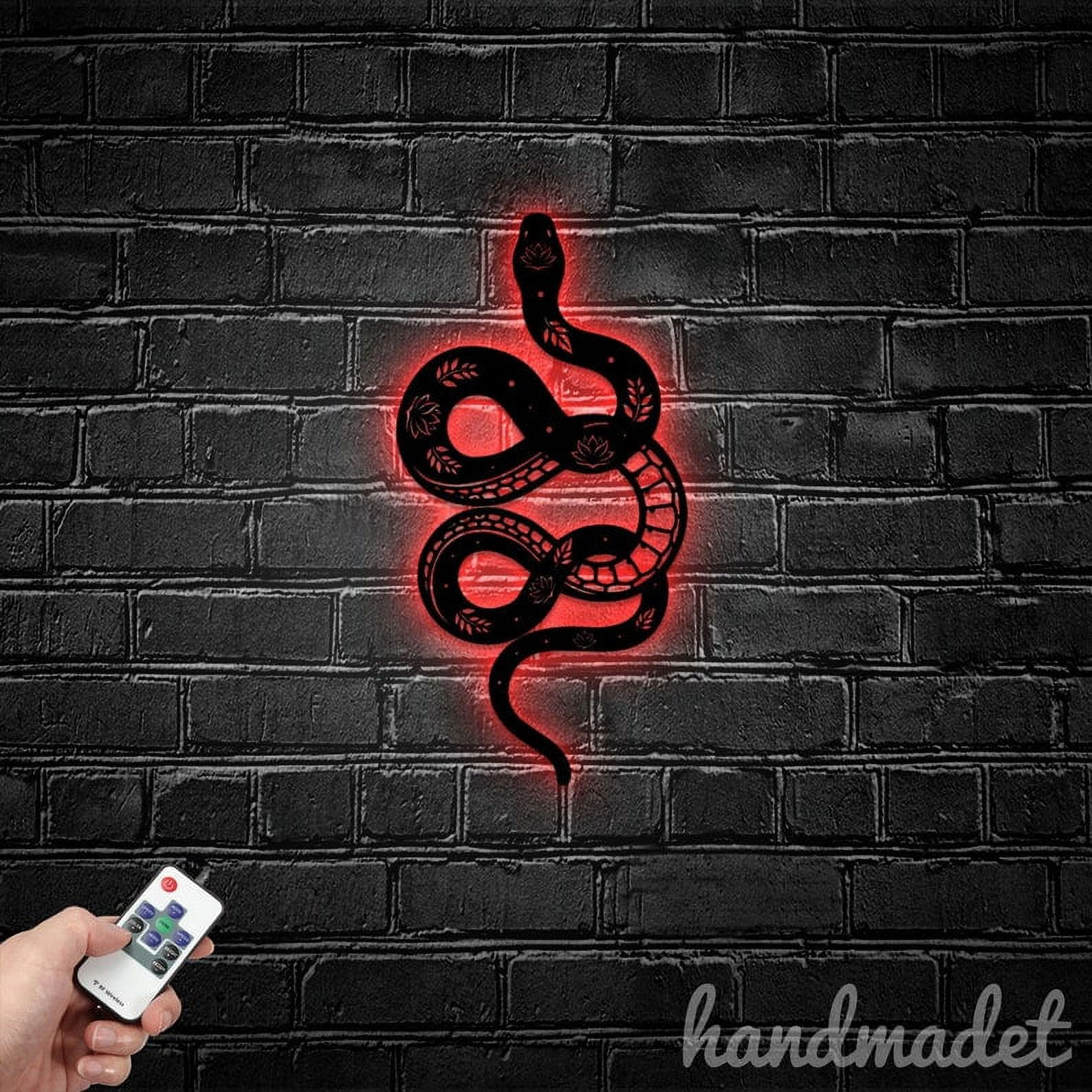 Handmadetneonsign Snake Lotus Metal Wall Art Light, Animal Metal Sign ...
