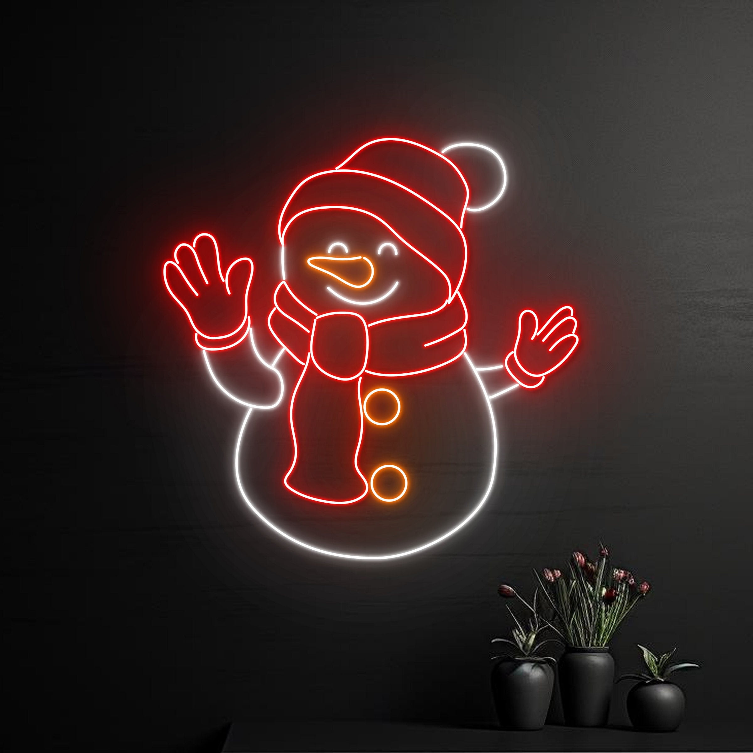 Handmadetneonsign Snowman Neon Sign, Snow Man Led Sign, Snowman Neon ...