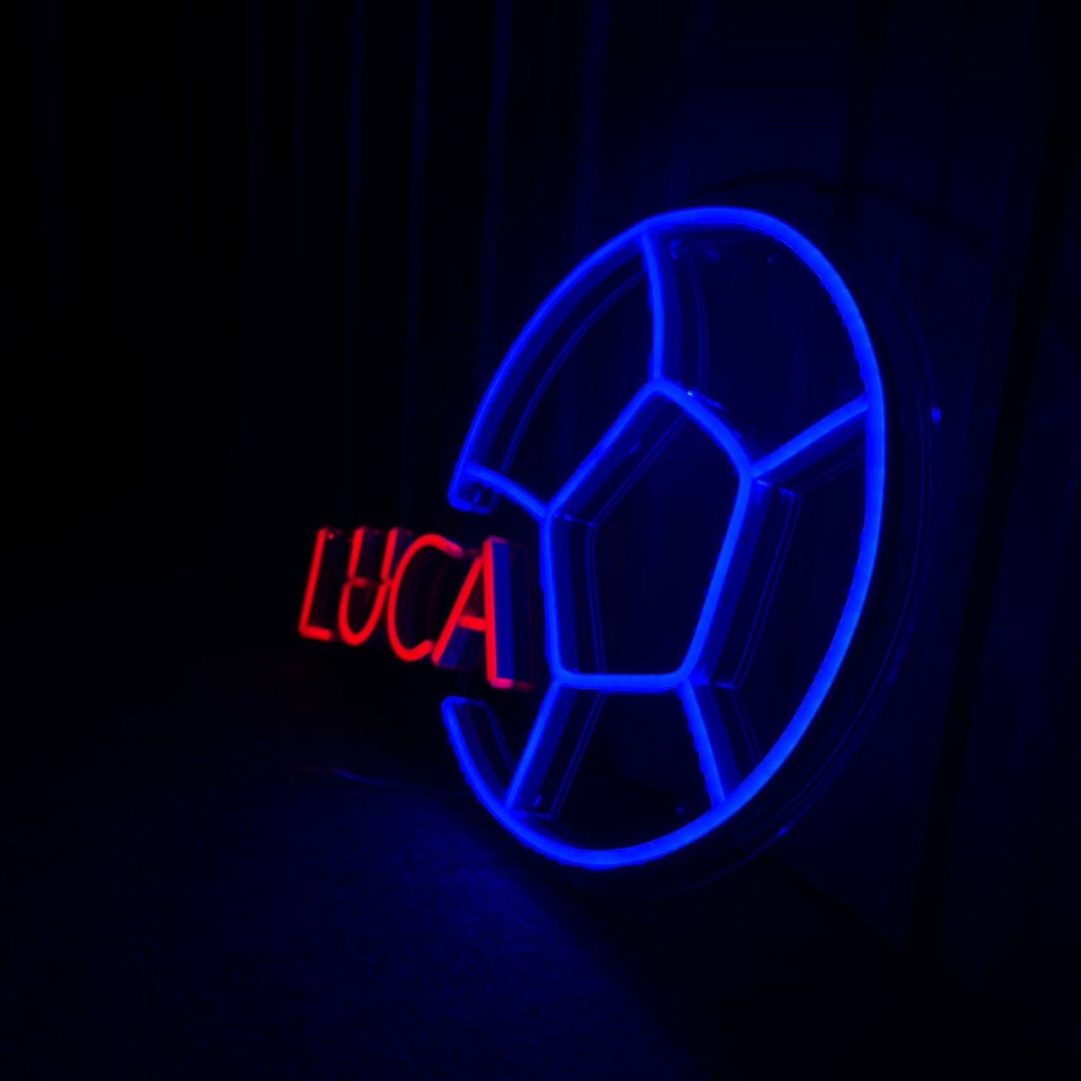 Handmadetneonsign Soccer Ball Neon Sign, Ball Name Wall Art Decor ...