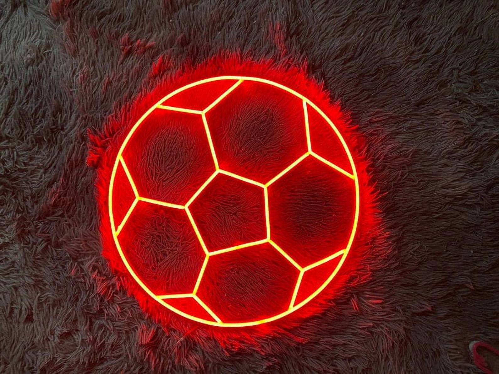 Handmadetneonsign Soccer ball Neon Sign, Football Led Sign, Wall Decor ...
