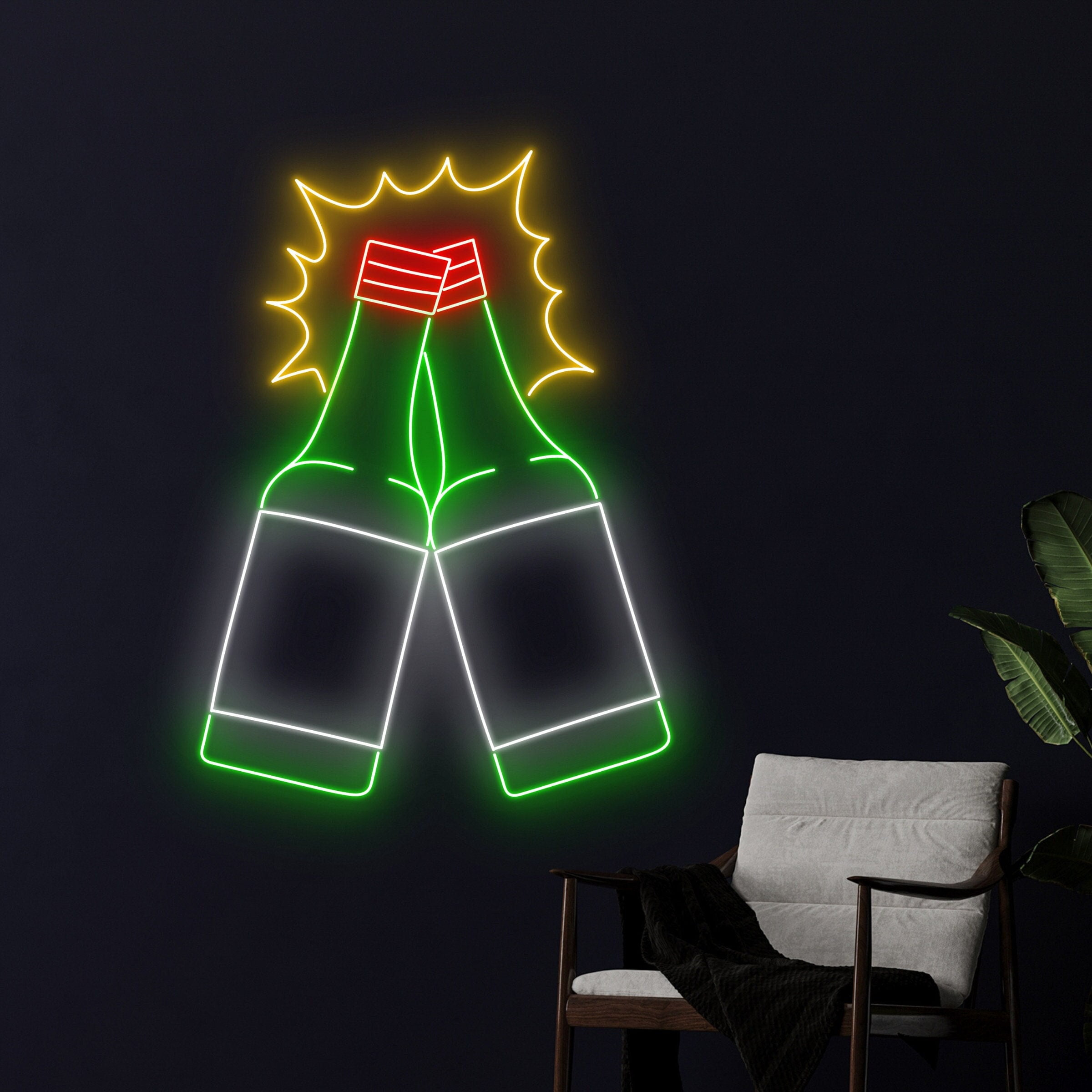 Handmadetneonsign Soju Neon Sign, Soju Cheers Neon Light, Soju Bottle ...