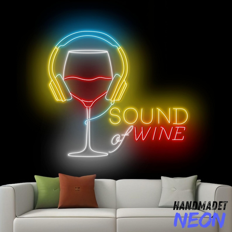 Handmadetneonsign Sound Of Wine Neon Sign, Wine Glass Led Sign, Drink ...
