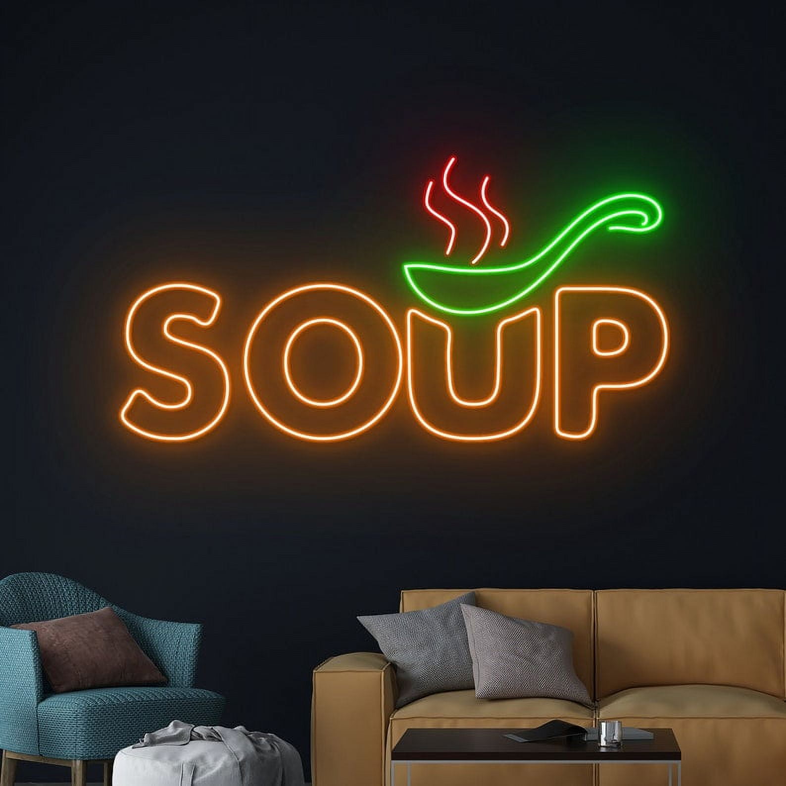 Handmadetneonsign Soup Neon Sign, Soup Led Sign, Soup Neon Light, Food ...