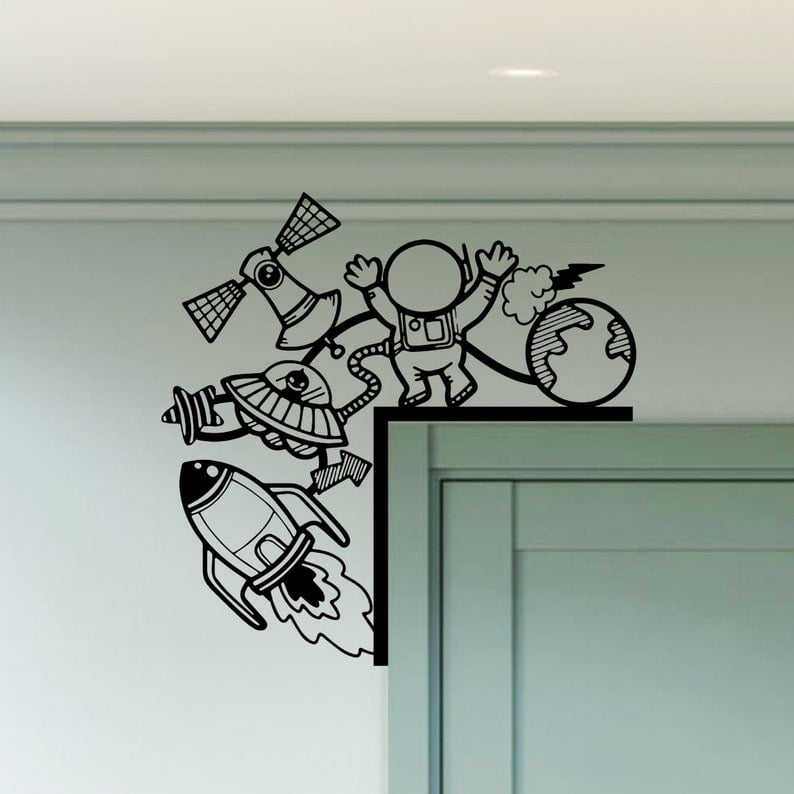 Handmadetneonsign Space Corner Sign, Space Metal Door Topper, Home Room Wall Decor 53315 ...