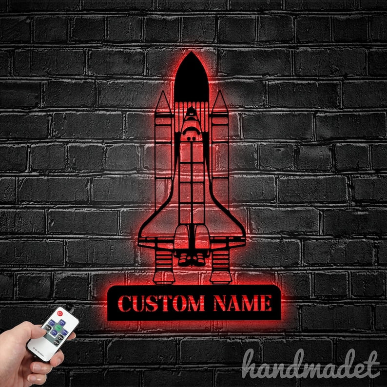 Handmadetneonsign Space Shuttle Metal Wall Art Light, Space Shuttle ...