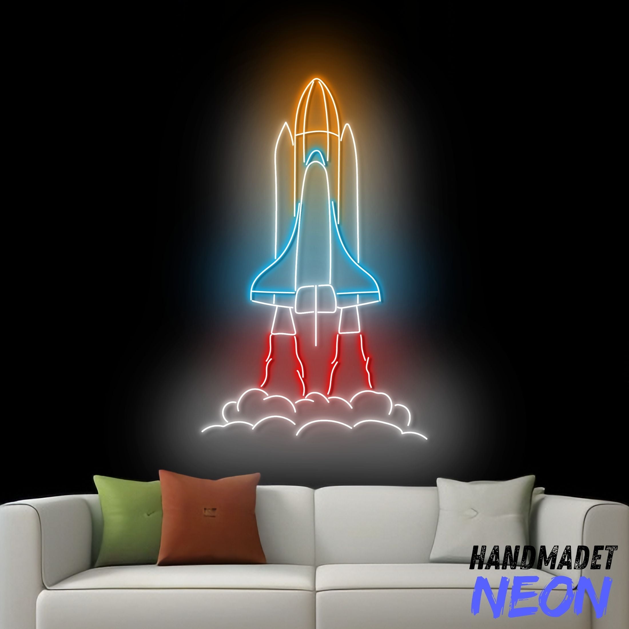 Handmadetneonsign Space Shuttle Neon Sign, Spaceship Wal Art, Rocket ...