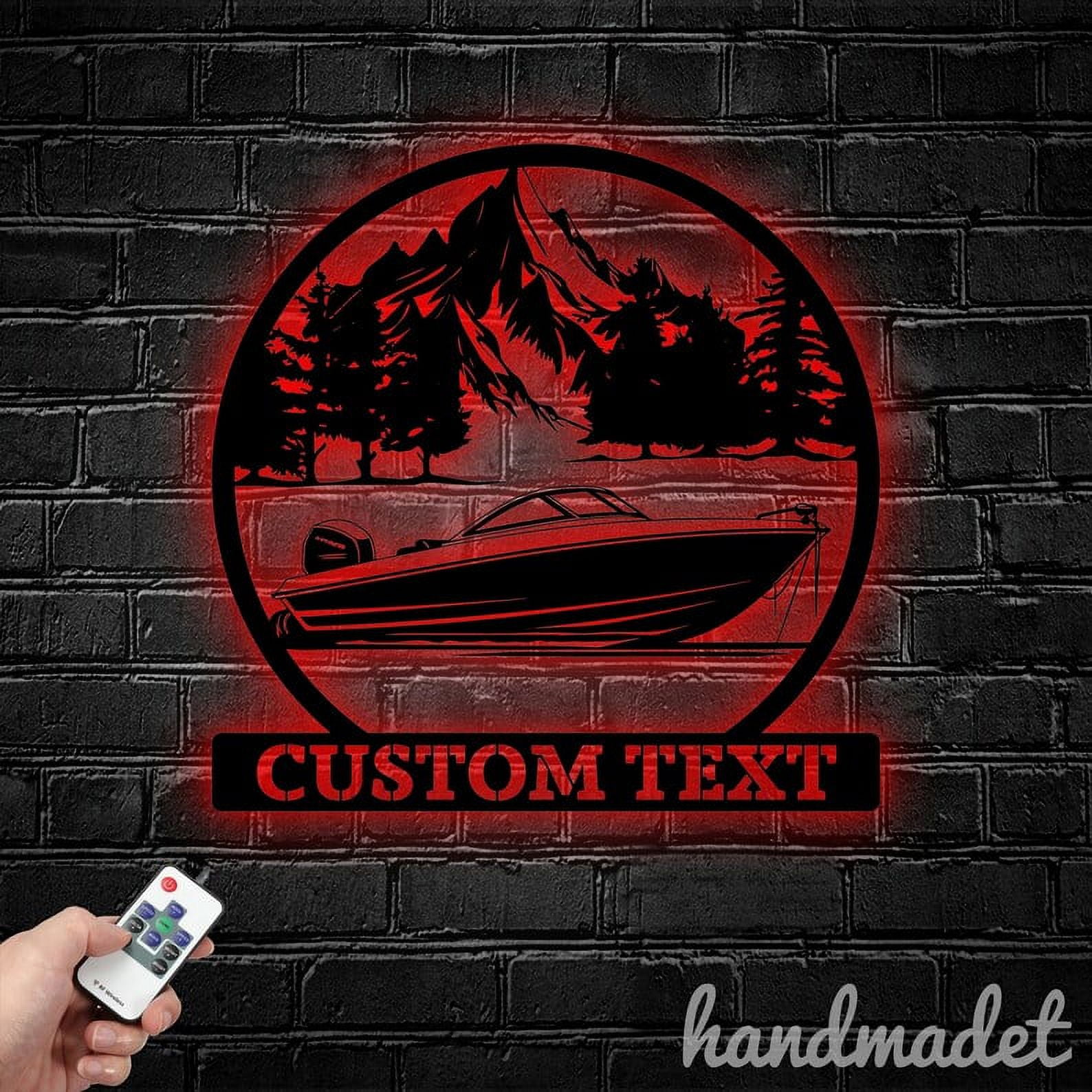 Handmadetneonsign Speed Boat Metal Wall Art Light, Speed Boat Metal ...