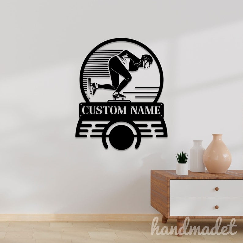 Handmadetneonsign Speed Skating Medal Hanger Metal Wall Art Light ...