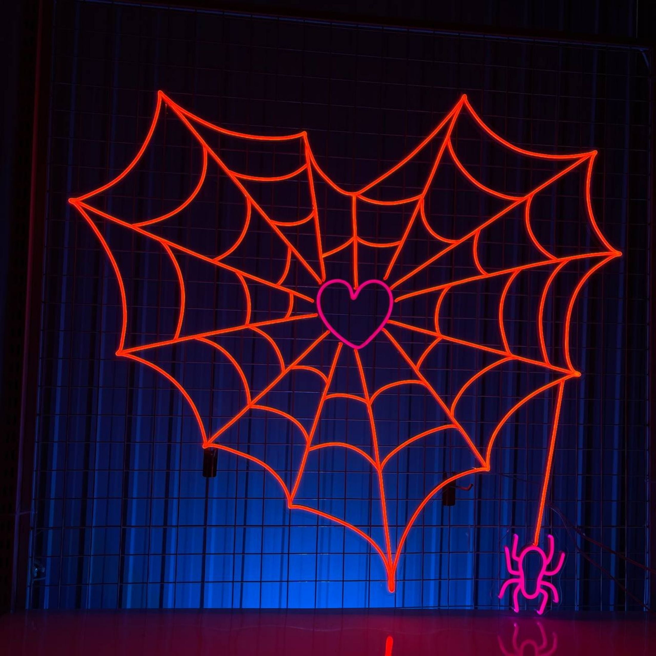 Handmadetneonsign Spider Web Neon Sign, Halloween Neon Wall Art Decor ...