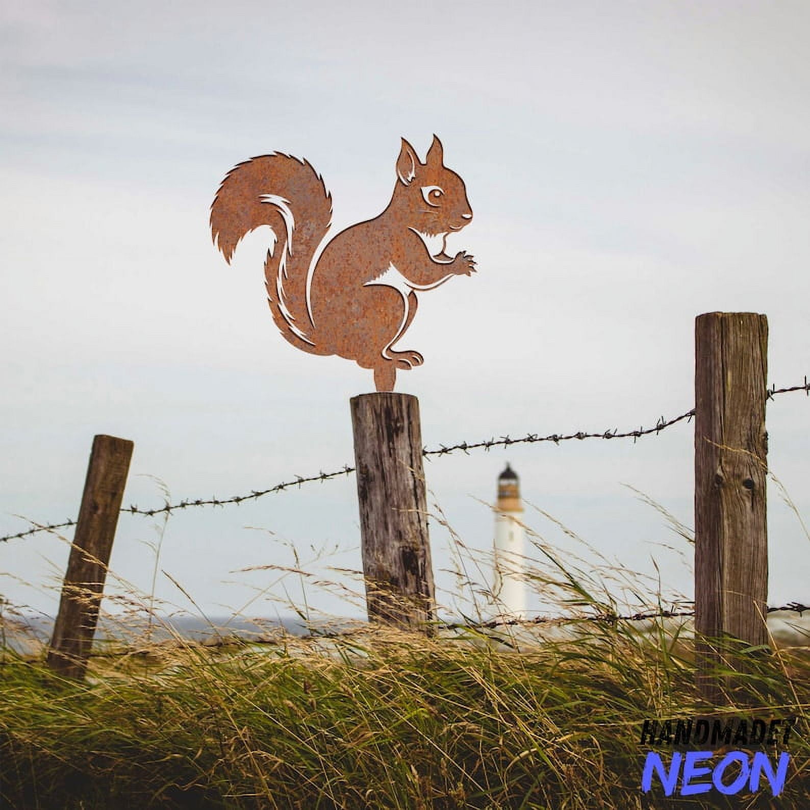 Handmadetneonsign Squirrel Metal Rusty Tree Stake, Animal Garden Tree ...