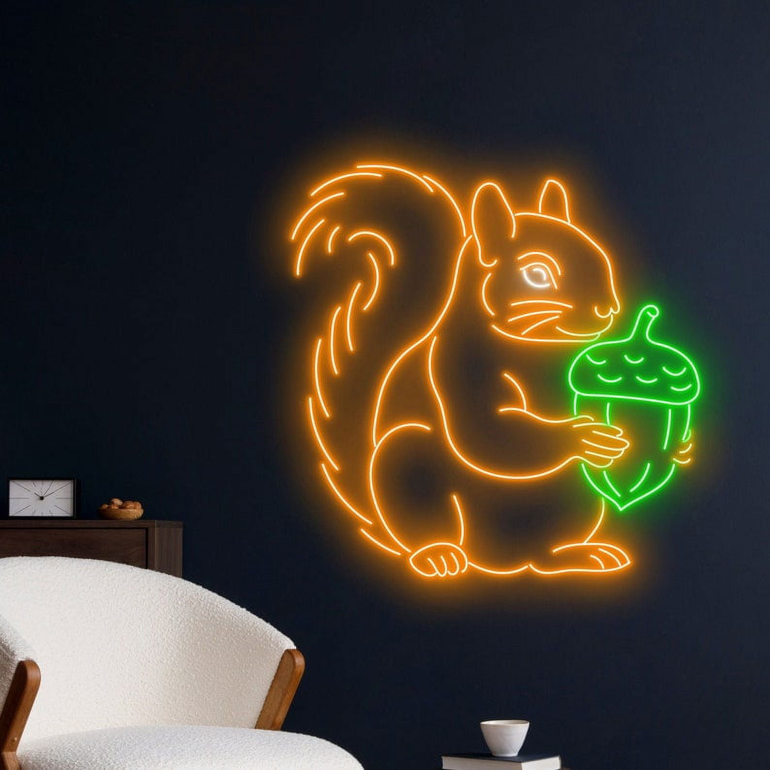 Handmadetneonsign Squirrel Nut Neon Sign, Squirrel Wall Art Decor ...