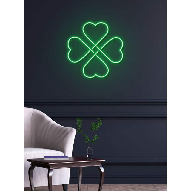 Handmadetneonsign St Patricks Day Neon Sign, Shamrock Led Sign, Clover ...