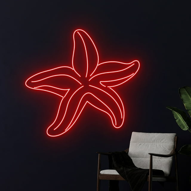 Handmadetneonsign Starfish Neon Sign, Sea Star Led Sign, Star Fish Neon ...
