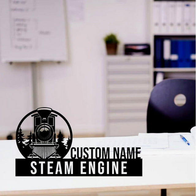 Handmadetneonsign Steam Engine Metal Nameplate, Steam Engine Nameplate ...
