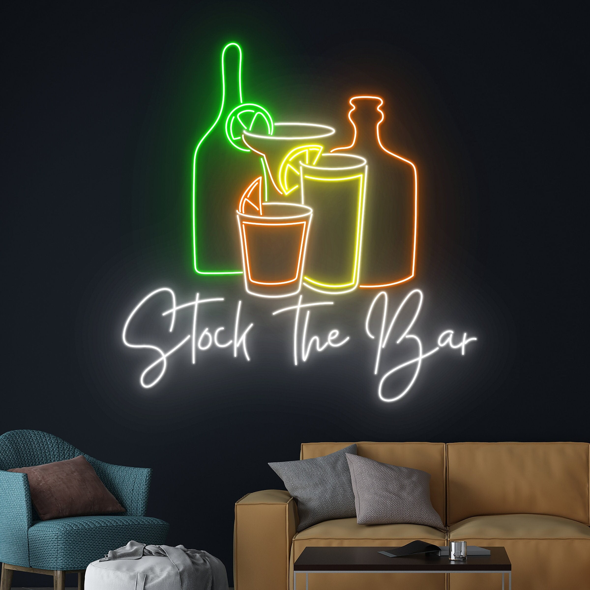 Handmadetneonsign Stock The Bar Neon Sign, Stock The Bar LED Light ...