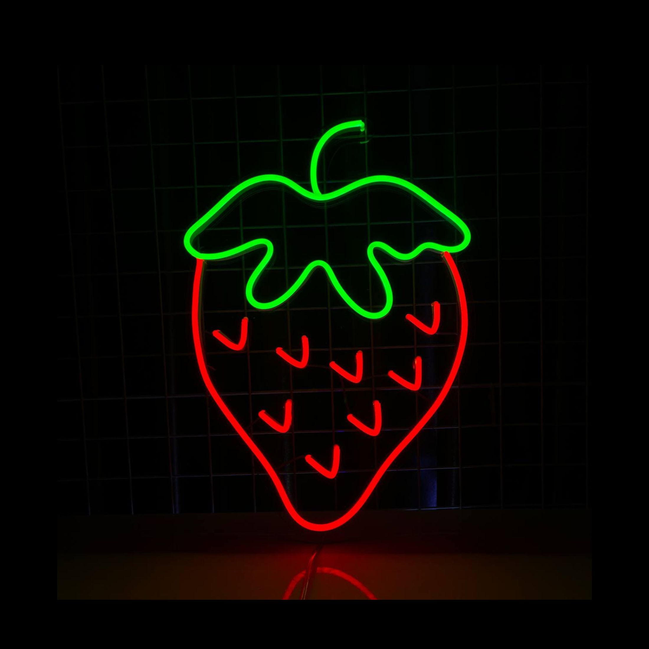 Handmadetneonsign Strawberry Neon Sign, Strawberry Wall Art Decor ...