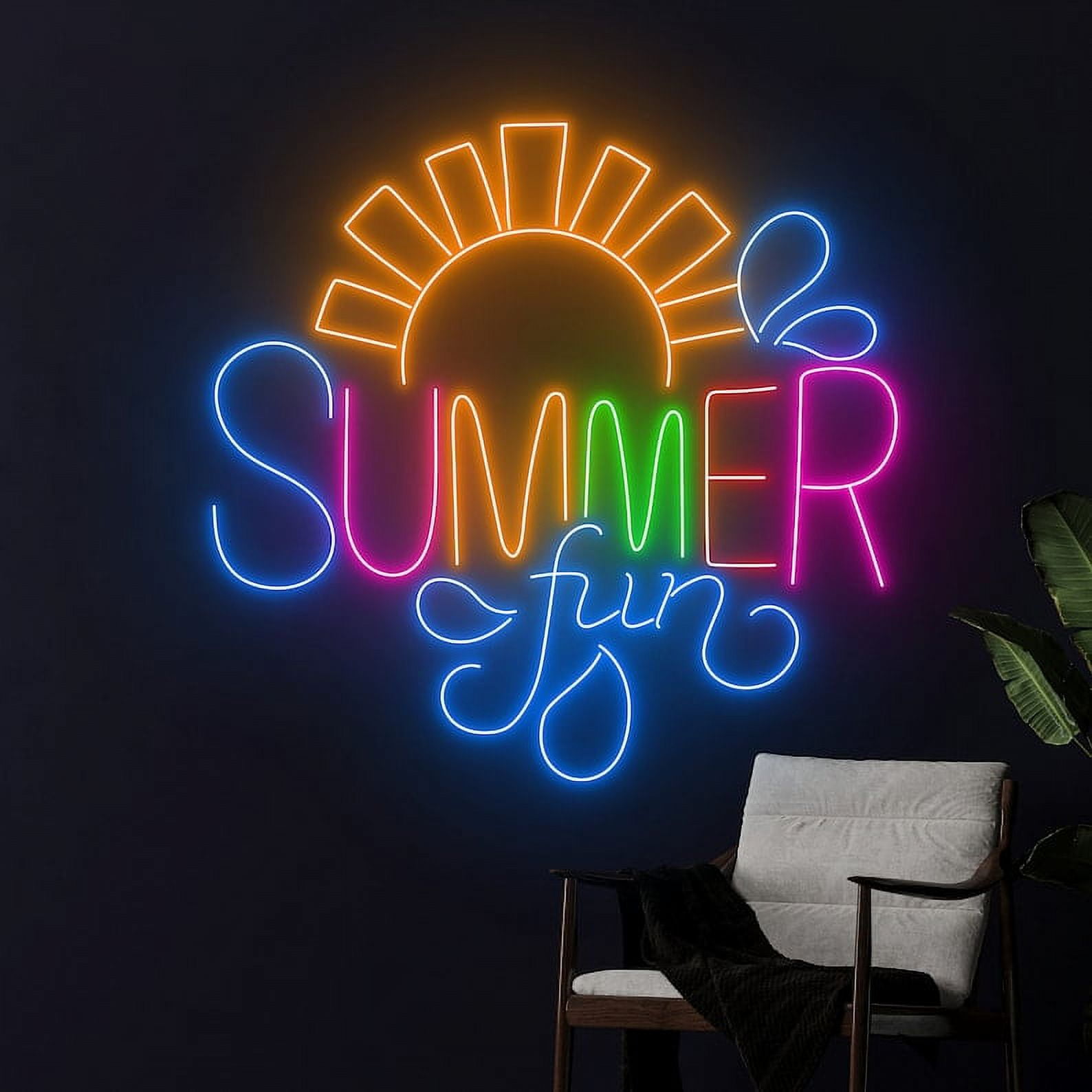 Handmadetneonsign Summer Fun Neon Sign, Summer Ice Cream Neon Sign ...