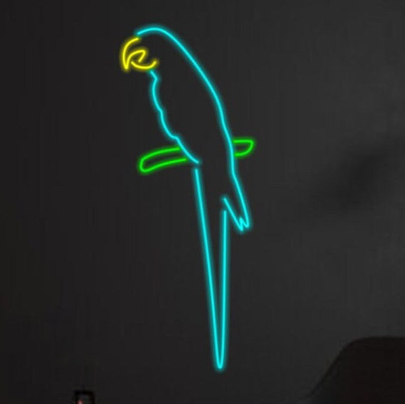 Handmadetneonsign Summer Tropical Parrot Island Paradise Lawn ...