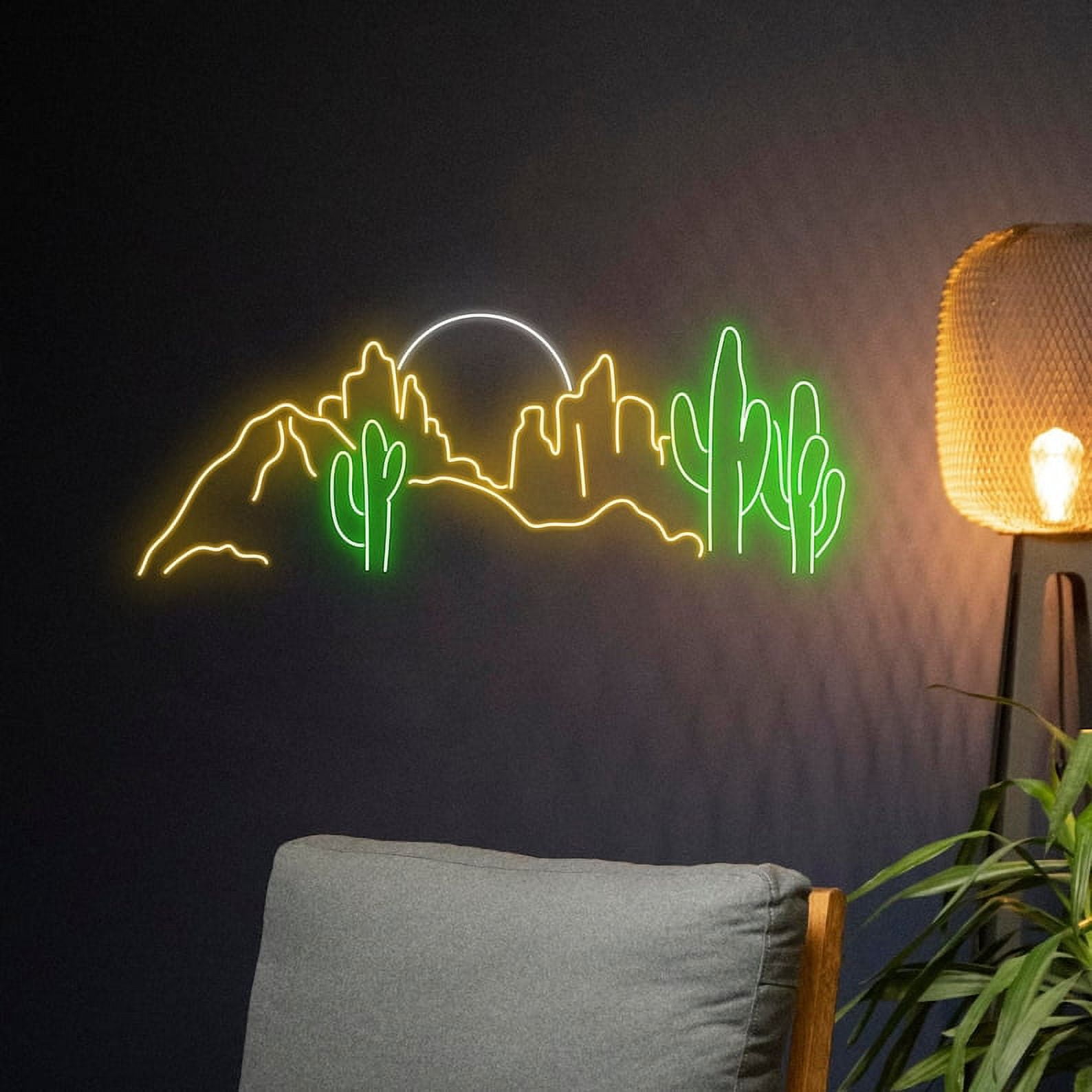 Handmadetneonsign Sun Cactus Desert Sun Neon Sign, Sun Desert Cactus ...