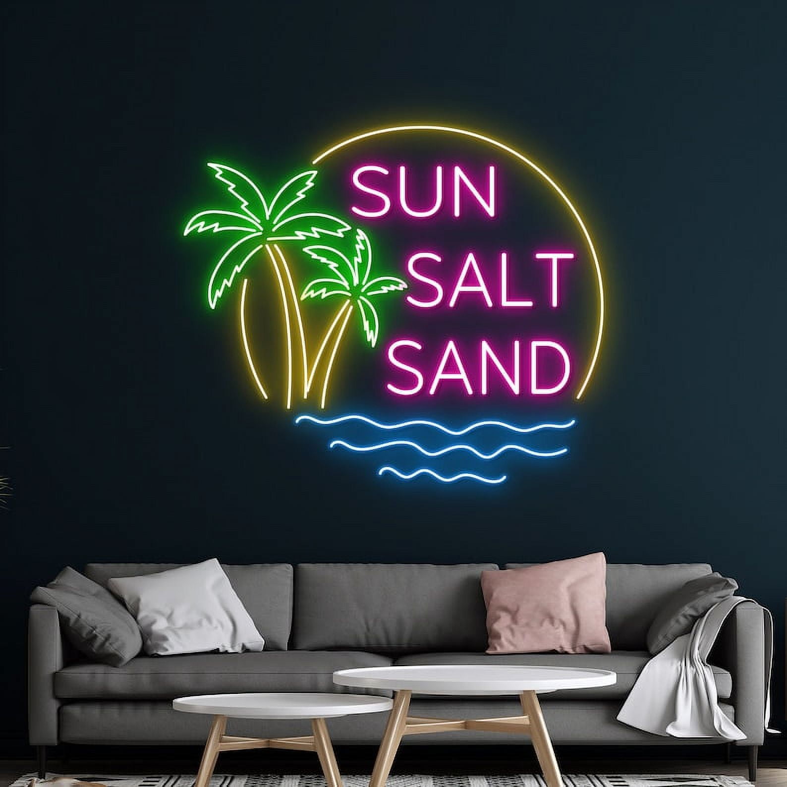 Handmadetneonsign Sun Salt Sand Neon Sign, Summer Neon Sign, LED Neon ...