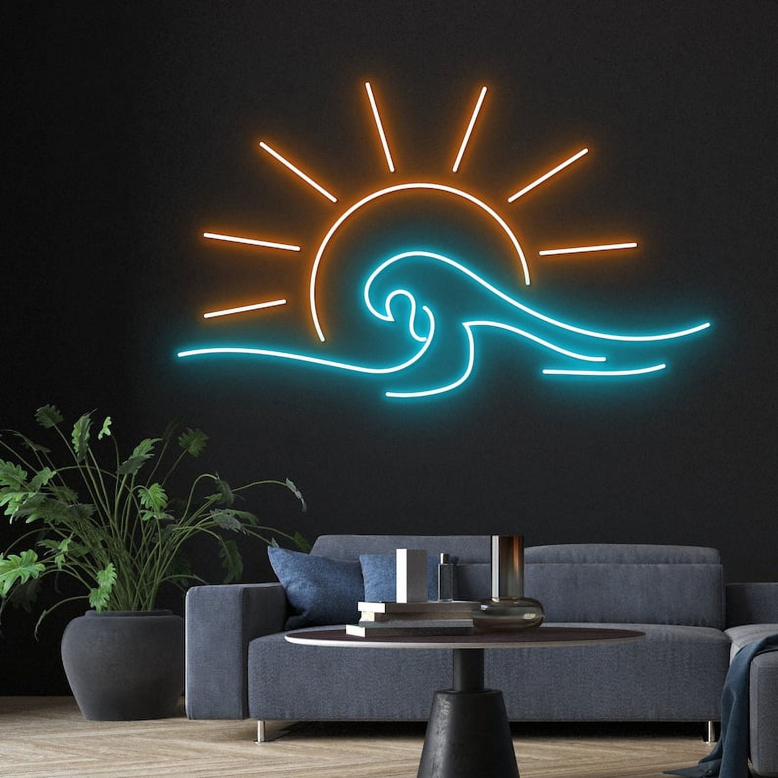 Handmadetneonsign Sun & Wave Neon Sign, Sunrise Sunset Neon Light ...