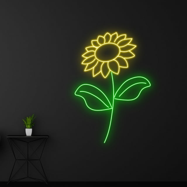Handmadetneonsign Sunflower Neon Light, Sunflower Flower Led Light ...