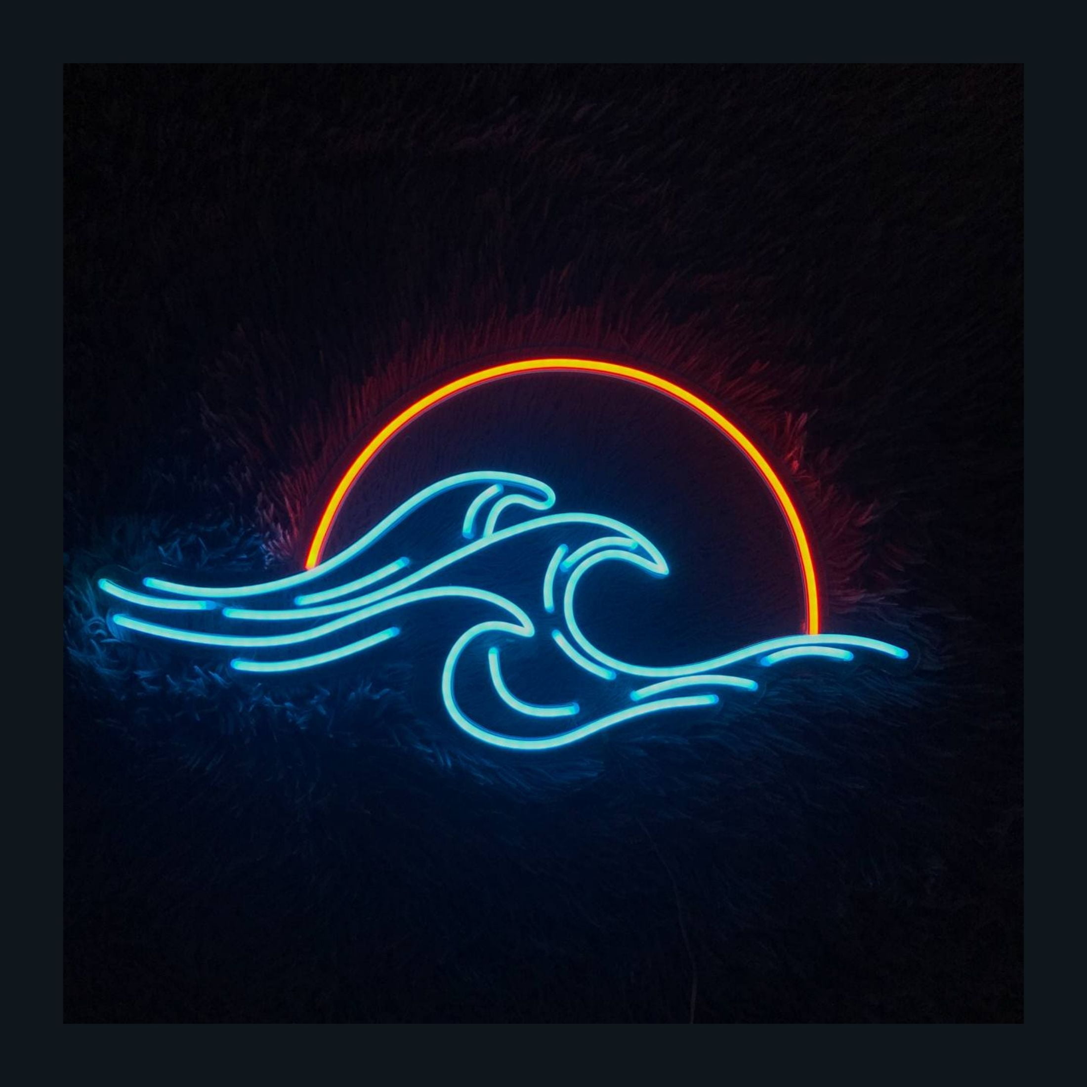 Handmadetneonsign Sunwave Neon Sign, Sunwave Beach Wall Art Decor ...