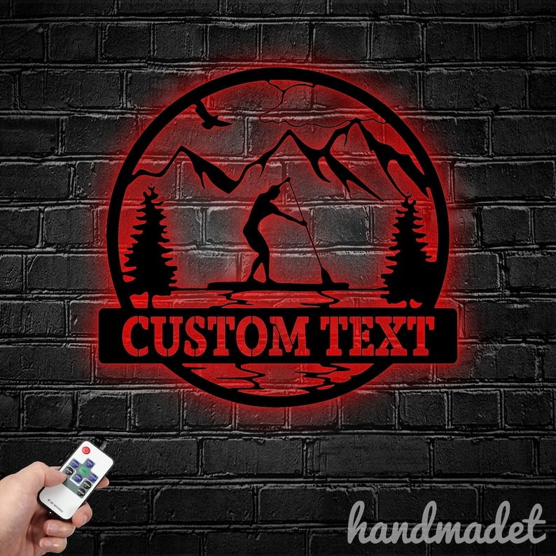 Handmadetneonsign Sup Metal Wall Art, Paddle Sup Metal Sign Wall Decor ...