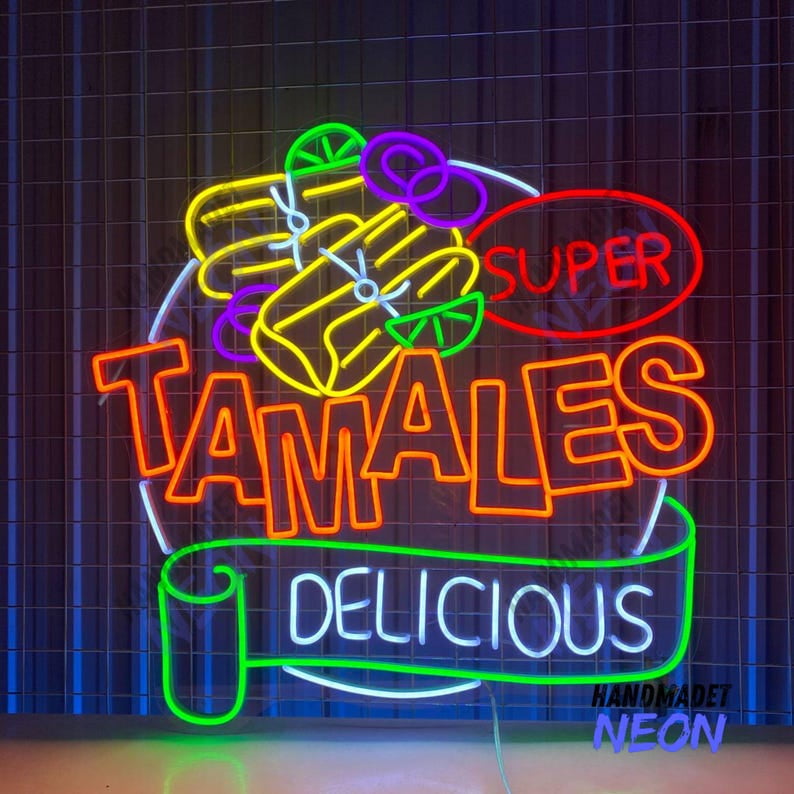 Handmadetneonsign Super Tamales Delicious Neon Sign, Tamales Led Sign ...