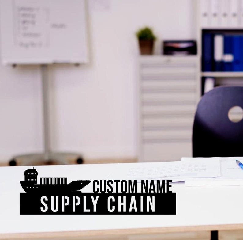 Handmadetneonsign Supply Chain Metal Nameplate, Supply Chain Desk ...