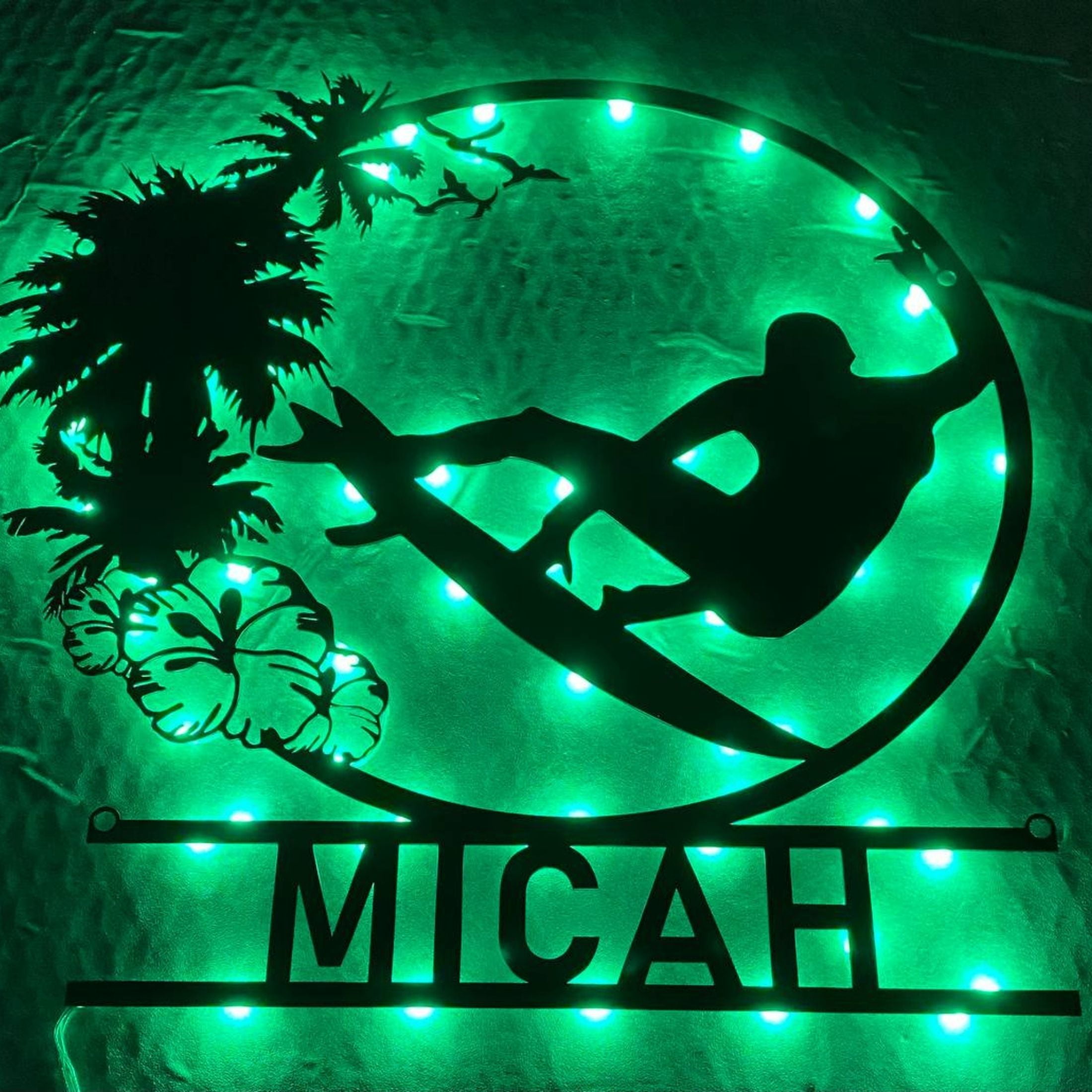 Handmadetneonsign Surfboard Metal Wall Art Light, Surfboard Metal Sign ...