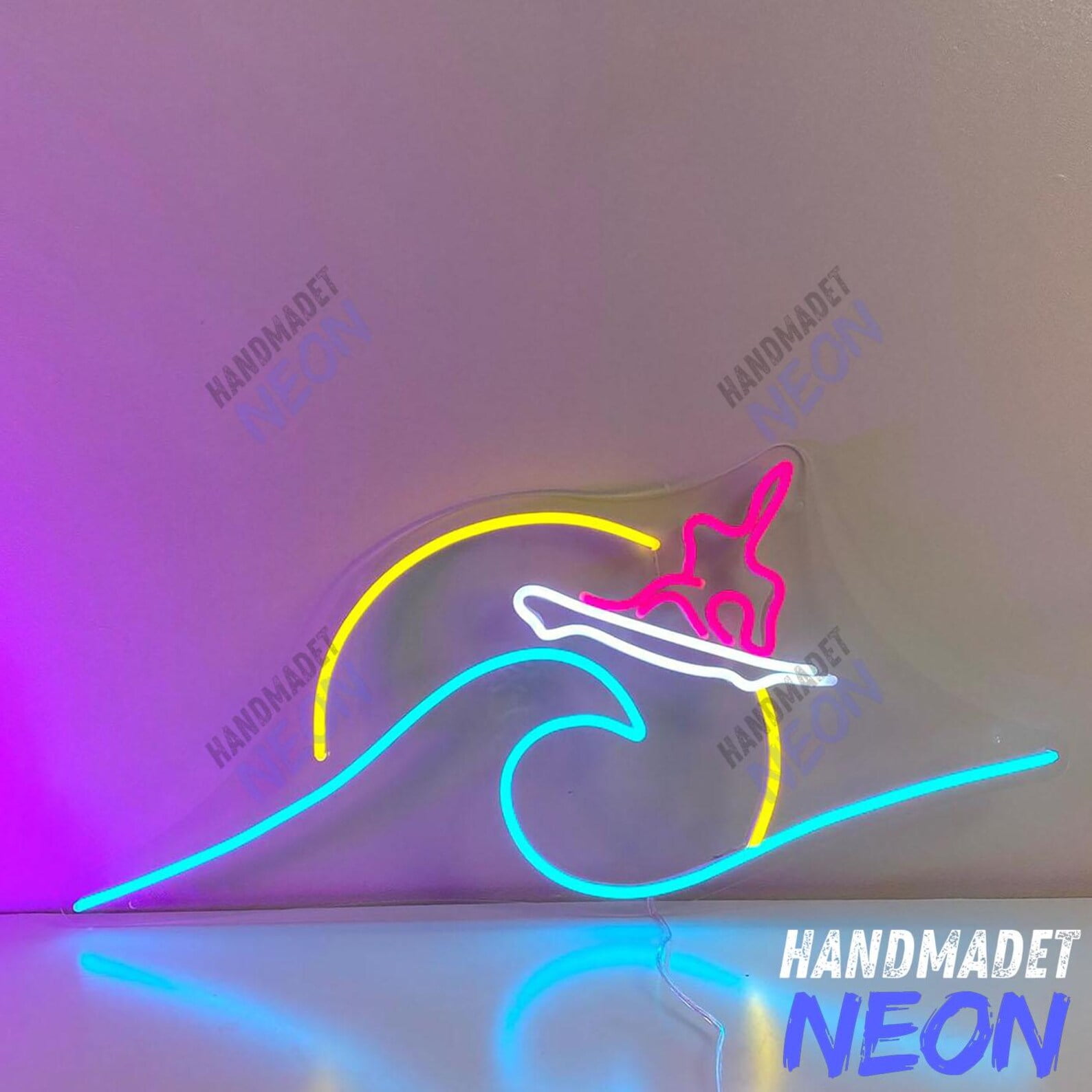 Handmadetneonsign Surfing Neon Sign, Surfing LED Sign, Beach LED Wall ...
