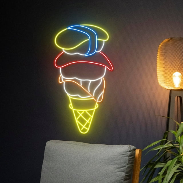 Handmadetneonsign Sushi Ice Cream Led Sign, Sushi Ice Cream Cone Neon ...