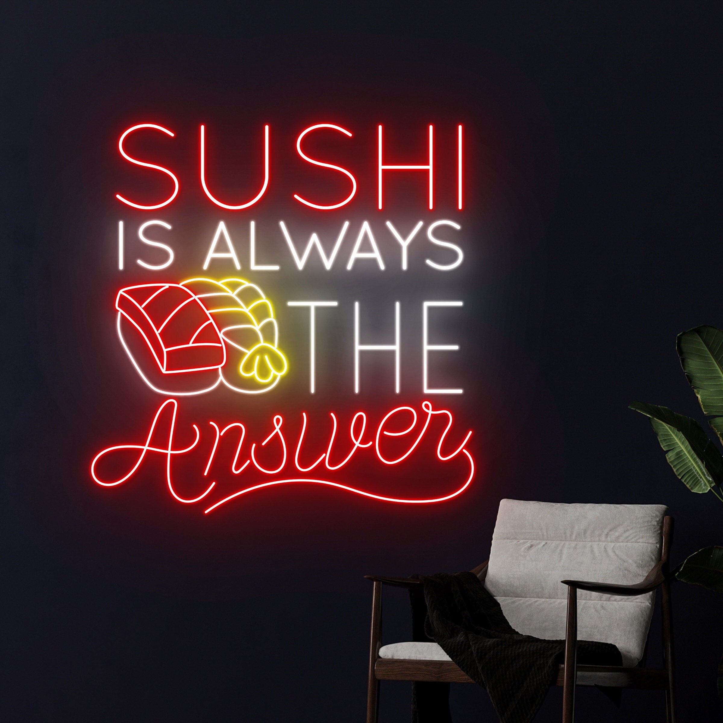 Handmadetneonsign Sushi Is Always The Answer Neon Sign, Japanese Sushi ...