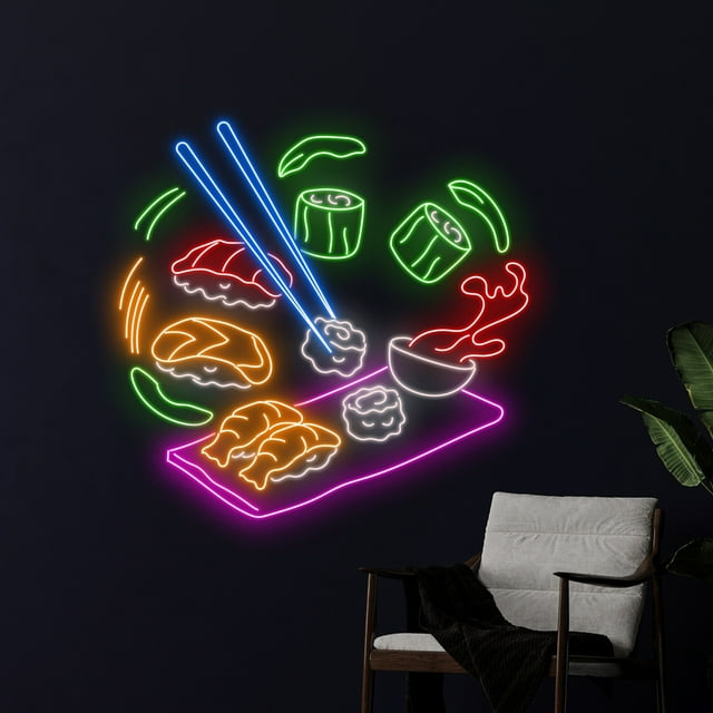Handmadetneonsign Sushi Neon Sign, Japanese Food LED Sign, Sushi Neon ...