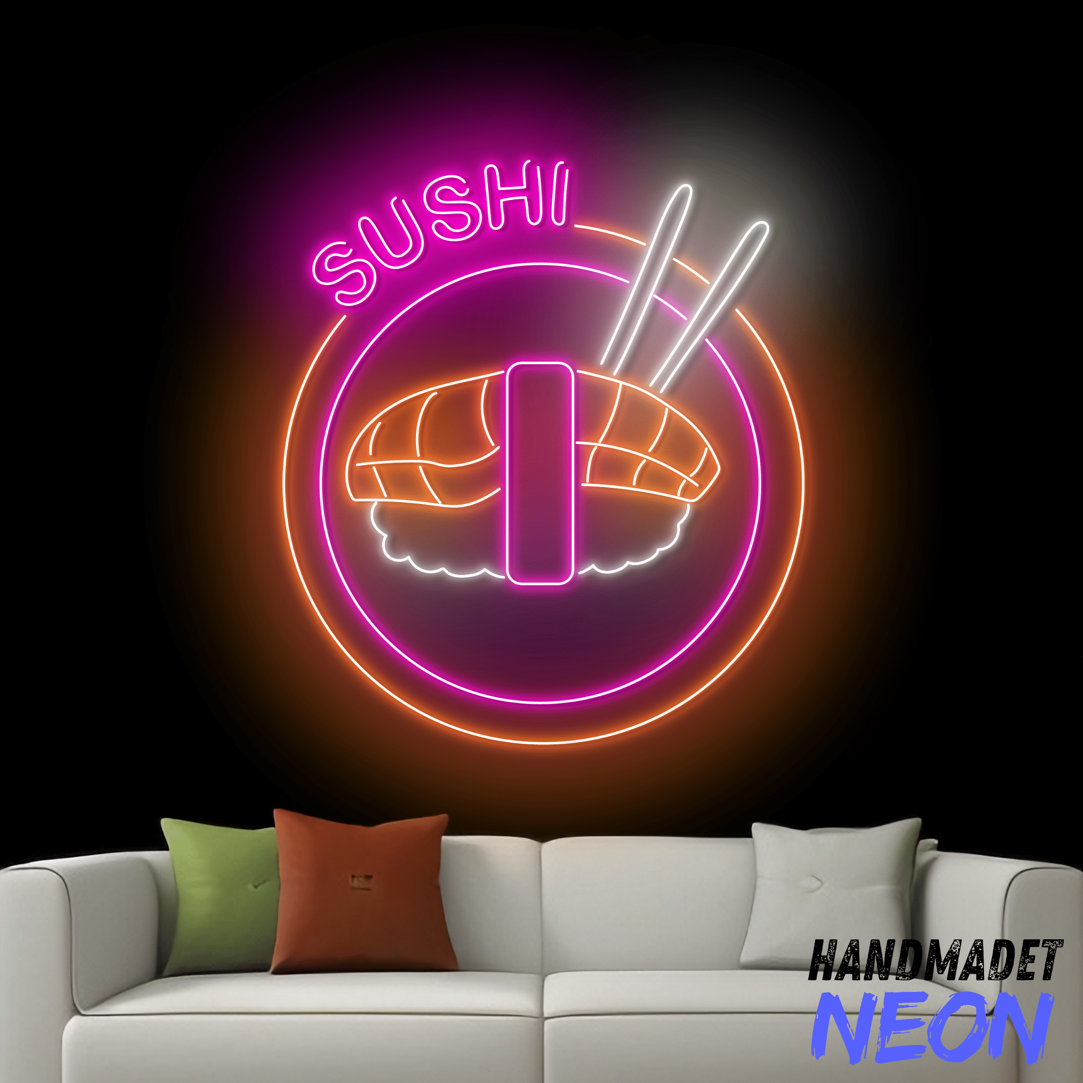 Handmadetneonsign Sushi Neon Sign, Japanese Sushi Restaurant Wall Decor ...