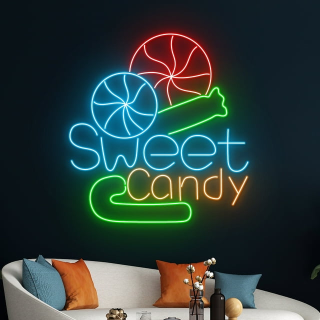 Handmadetneonsign Sweet Candy Neon Sign, Candy Led Sign, Lollipop Candy ...