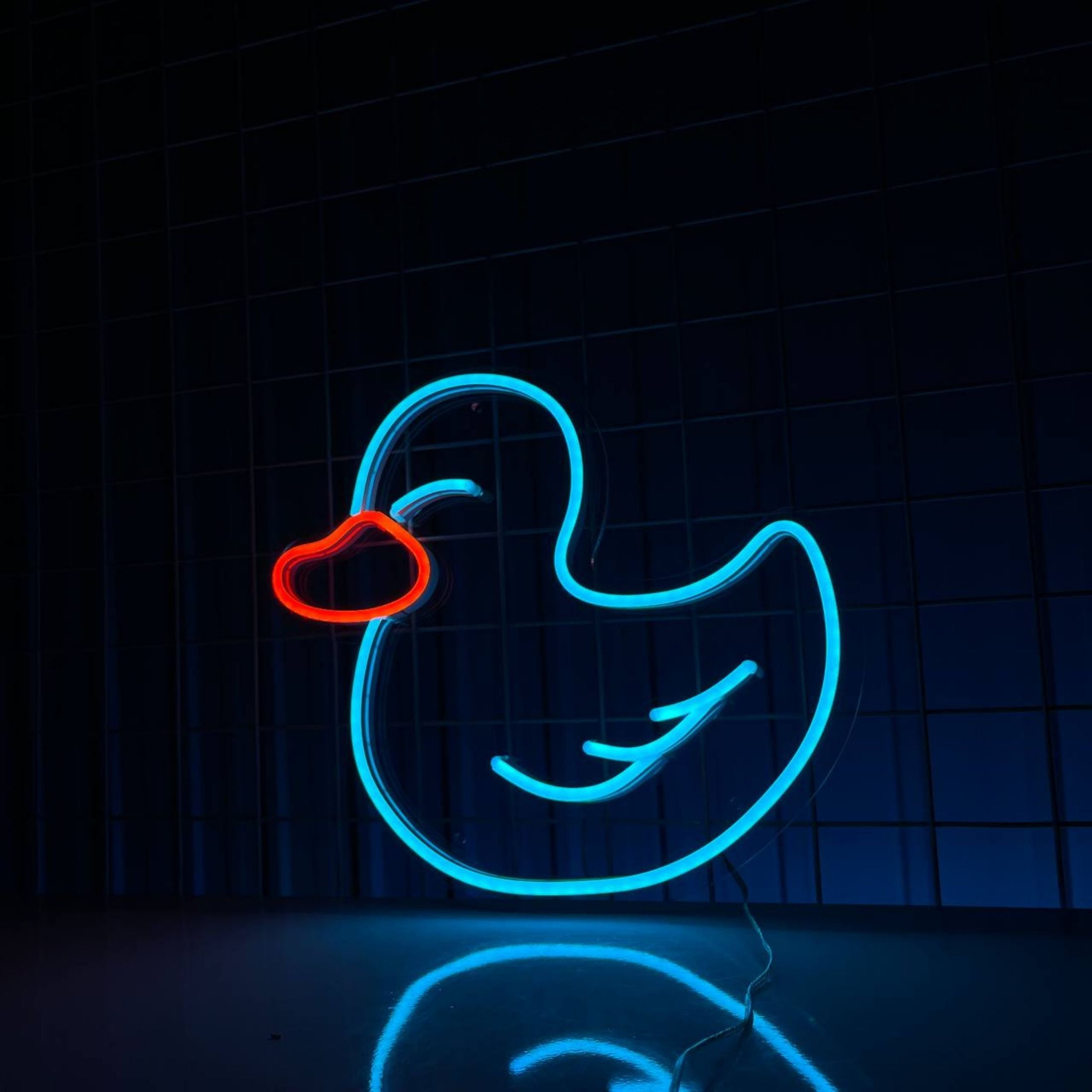 Handmadetneonsign Swimming Duck Neon Sign, Cute Duck Wall Art Decor ...
