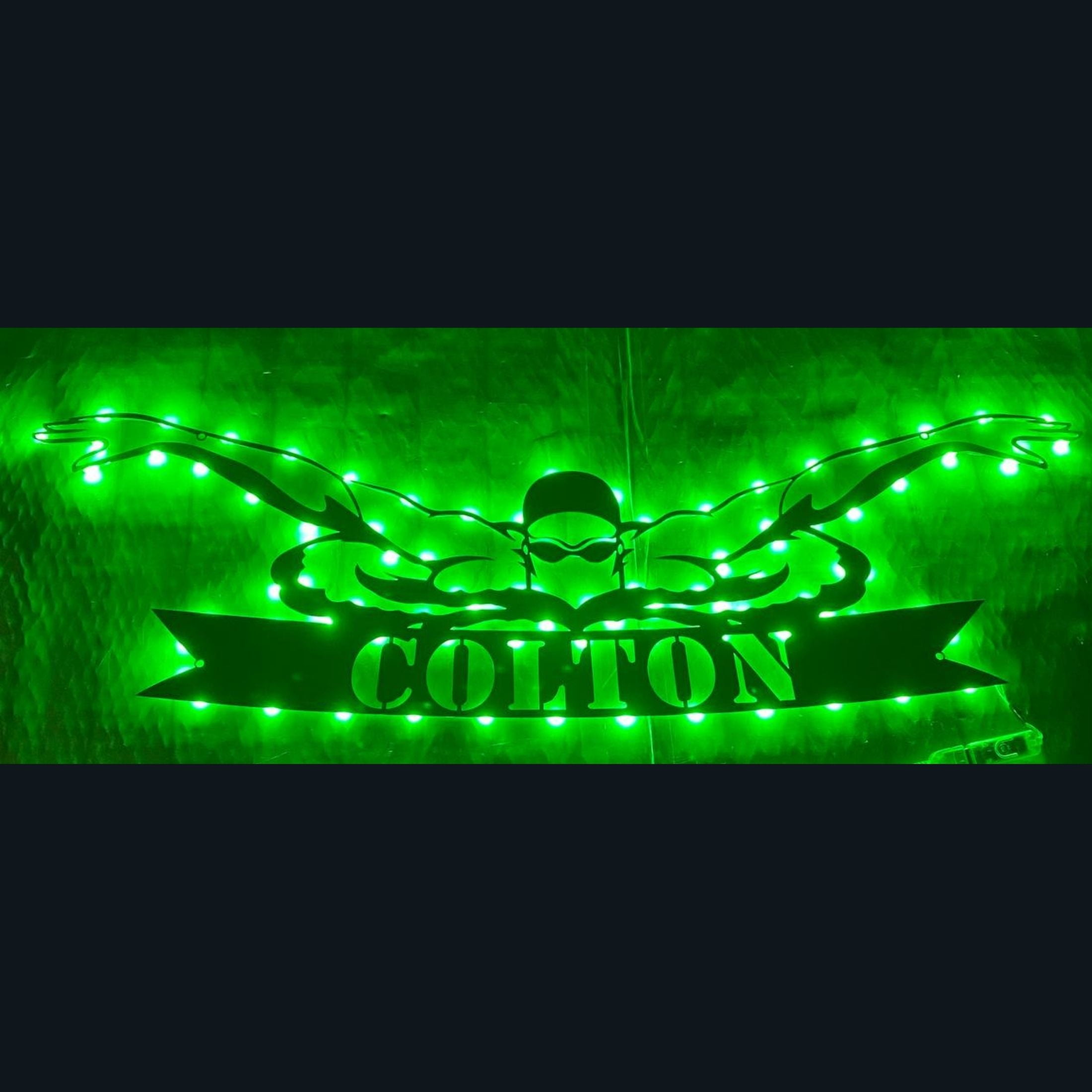 Handmadetneonsign Swimming Man Metal Wall Art Light, Swimming Metal ...