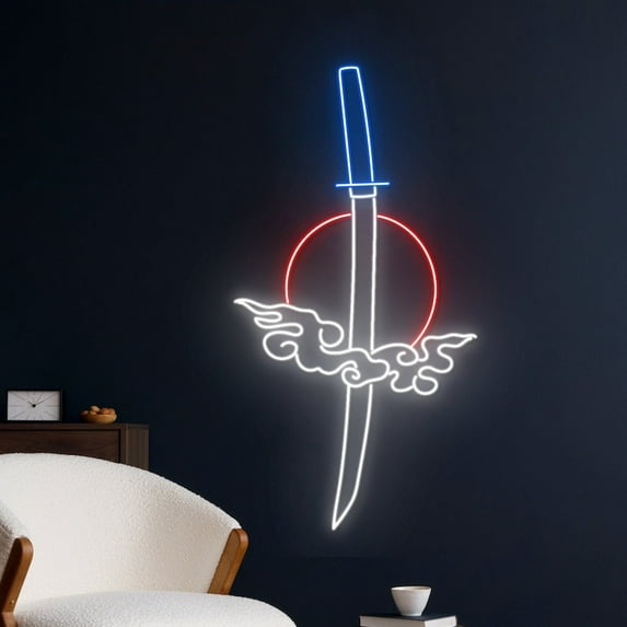 Handmadetneonsign Sword Sun Cloud Neon Light, Moon Cloud Dagger Led ...