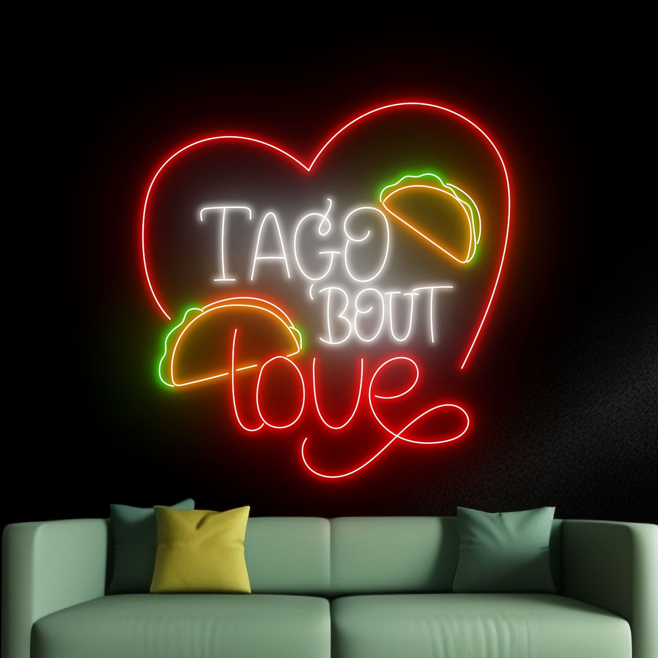 Handmadetneonsign Taco Bout Love Neon Sign, Mexico Food Wall Art Decor ...